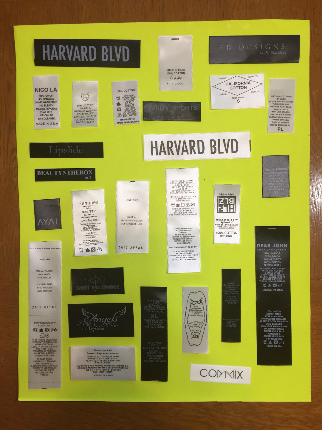 100 Pcs Custom Printed Satin Material Main Labels or Care Content ...