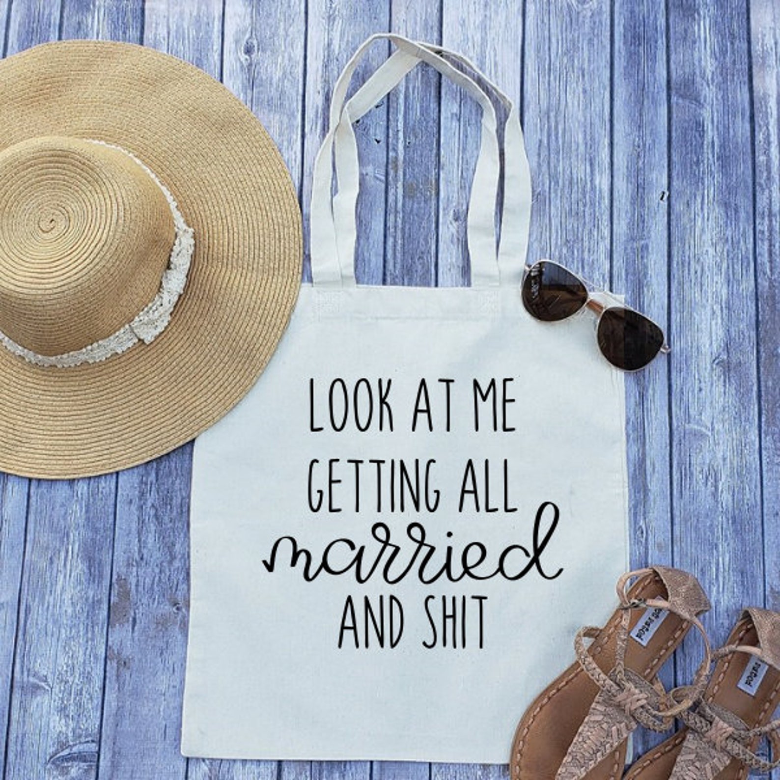 Look at Me Getting All Married and Shit Tote Bag Look at Me | Etsy