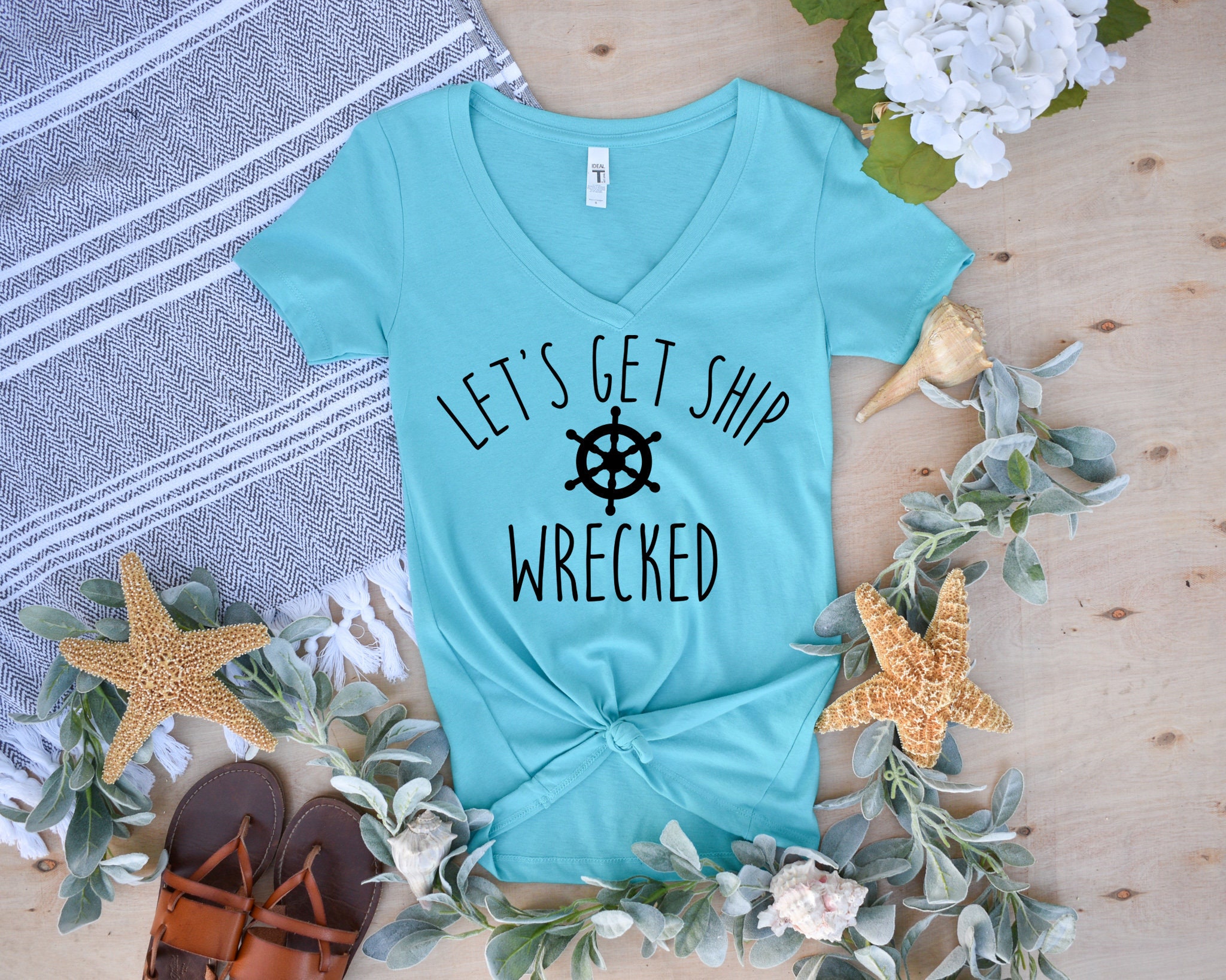 Cruise T-shirt Lets Get Ship Wrecked Nautical Bachelorette | Etsy