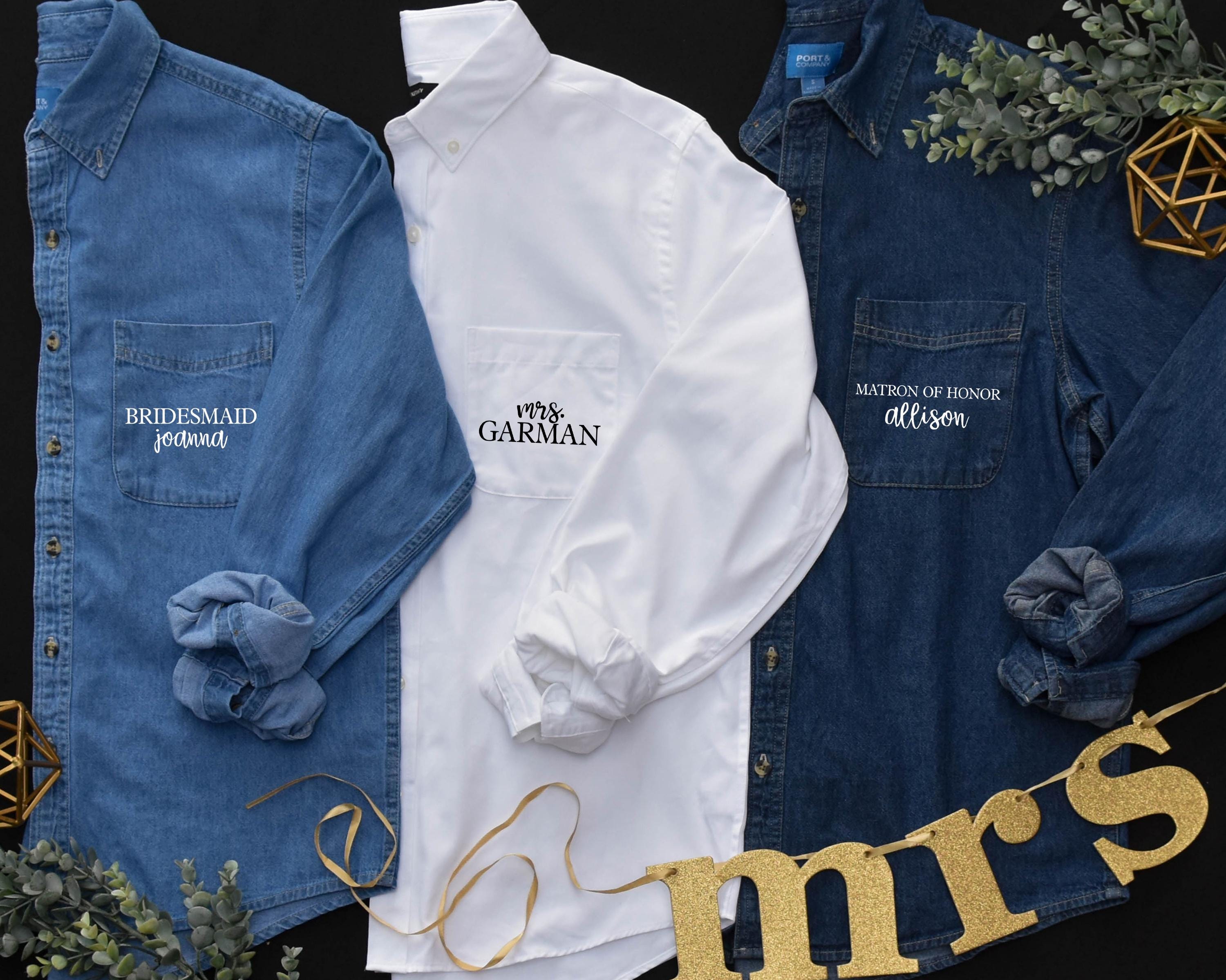 Mother of the Bride Gift and Mother of the Groom Gift Denim Button up ...