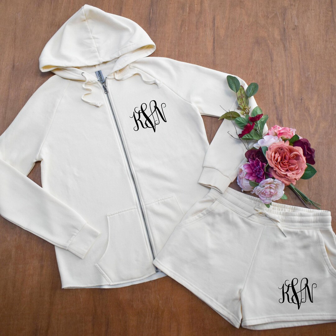 Monogram Bridesmaid Sweatsuit Set Custom Getting Ready Outfit for ...