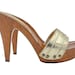 Gold Clogs With Double Leather Band and Heel 11 - Made in Italy ...