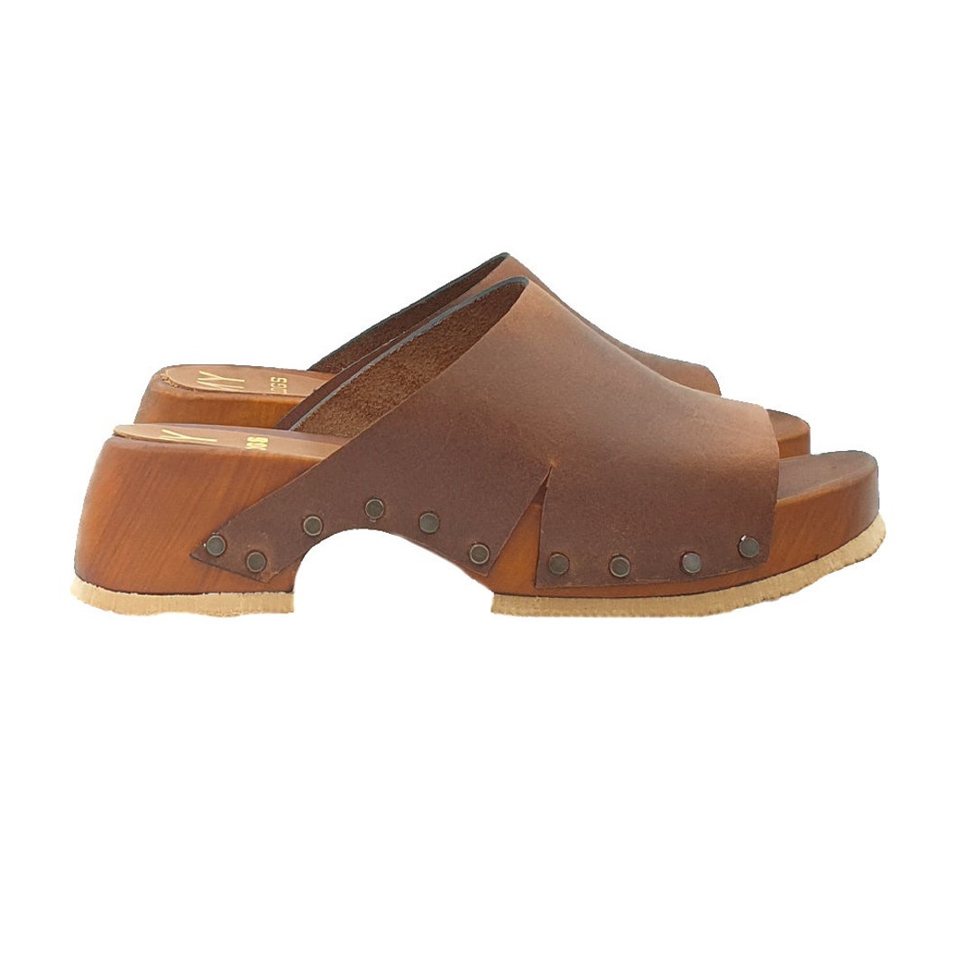 Brown Classic Dutch Clogs With Open Toe Size 37 - Made in Italy - MY067 ...