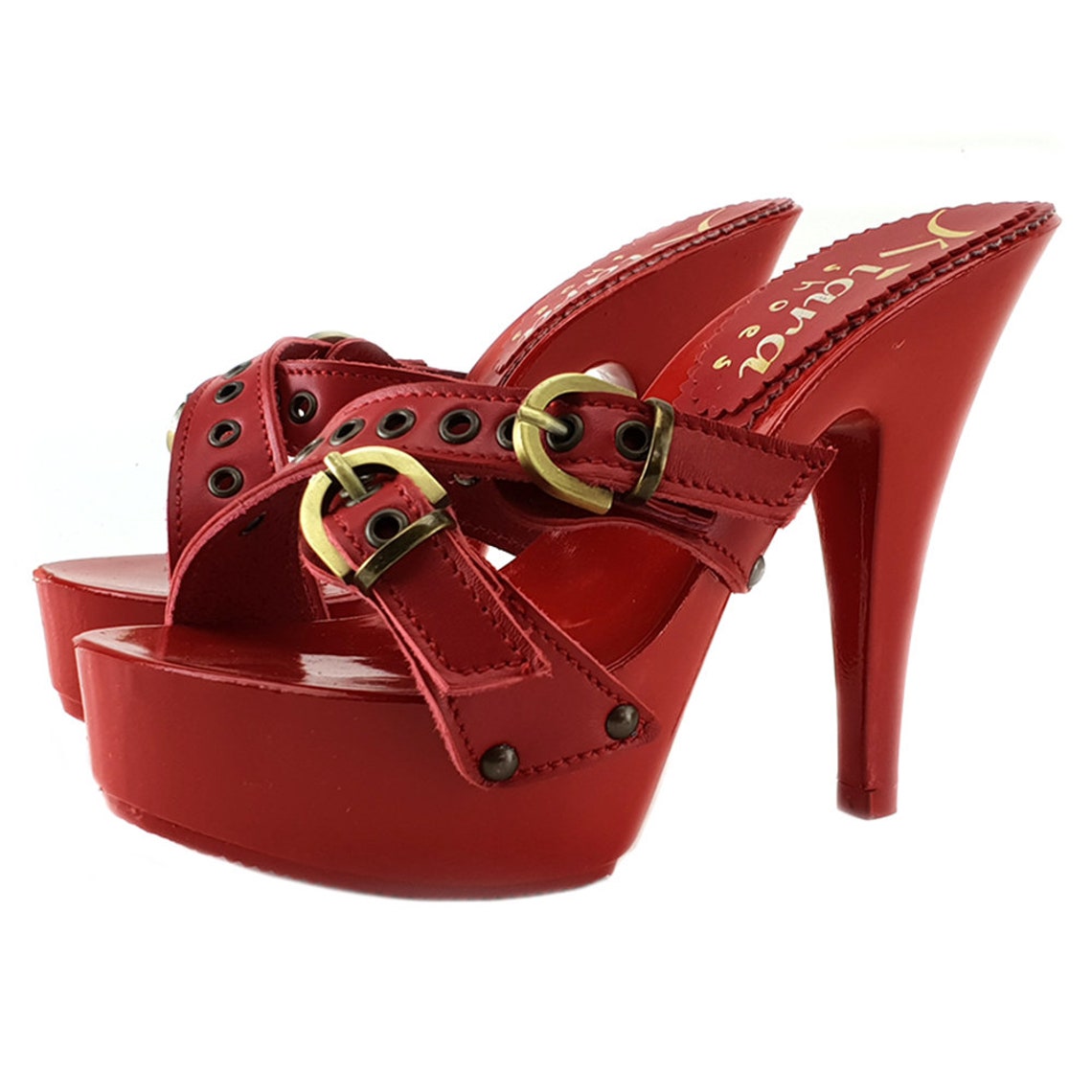 Total Red Shoes in Leather K9630 ROSSO - Etsy