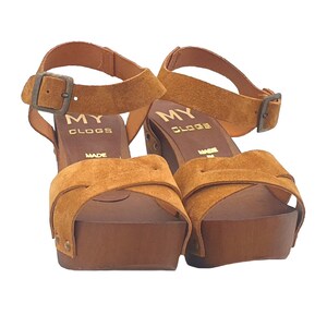 Women's Sandals With Open Toe Crossed Straps Wide Heel - Made in Italy ...