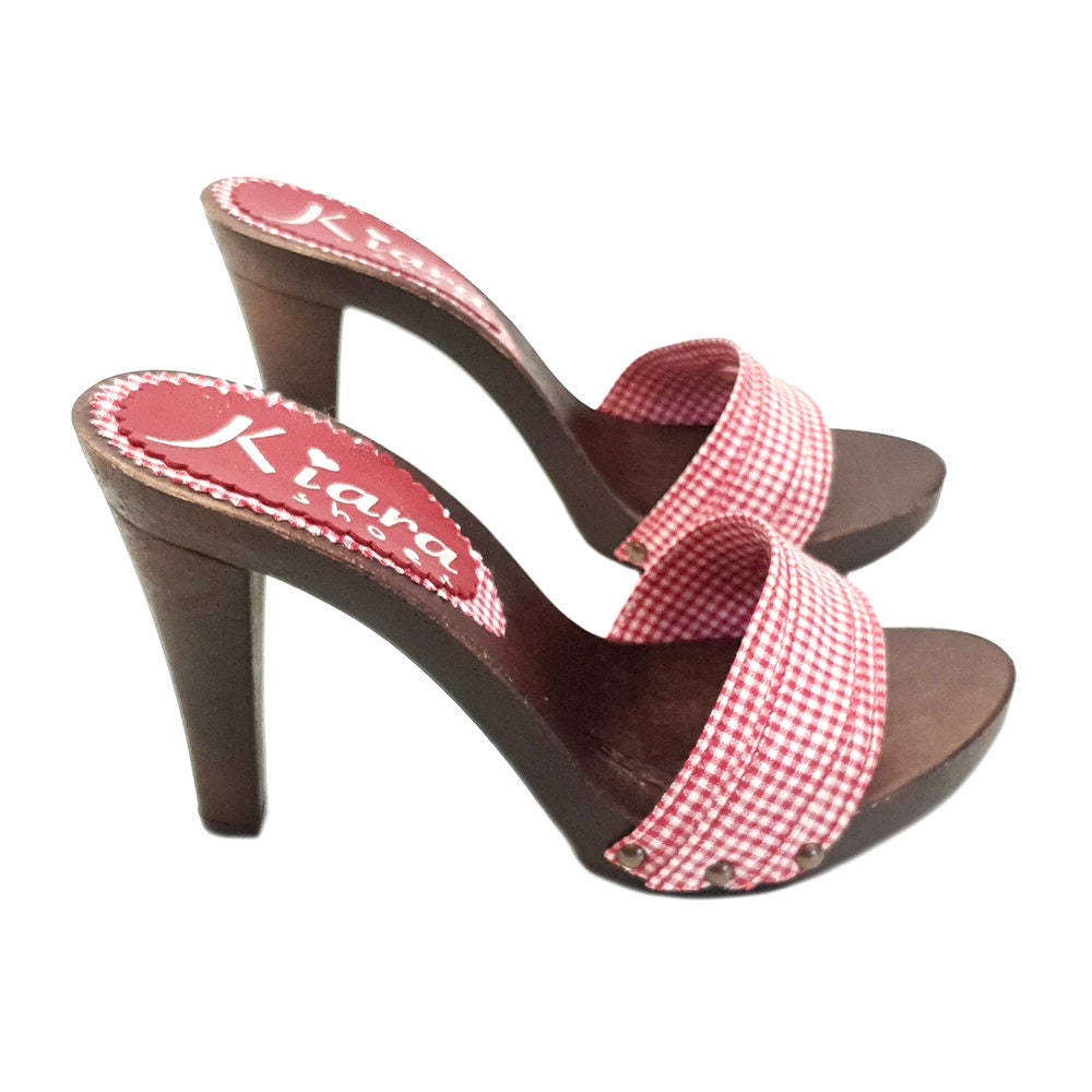 Women's Red Pin-up Clogs Heel 11 K3101 Pinup Rosso - Etsy