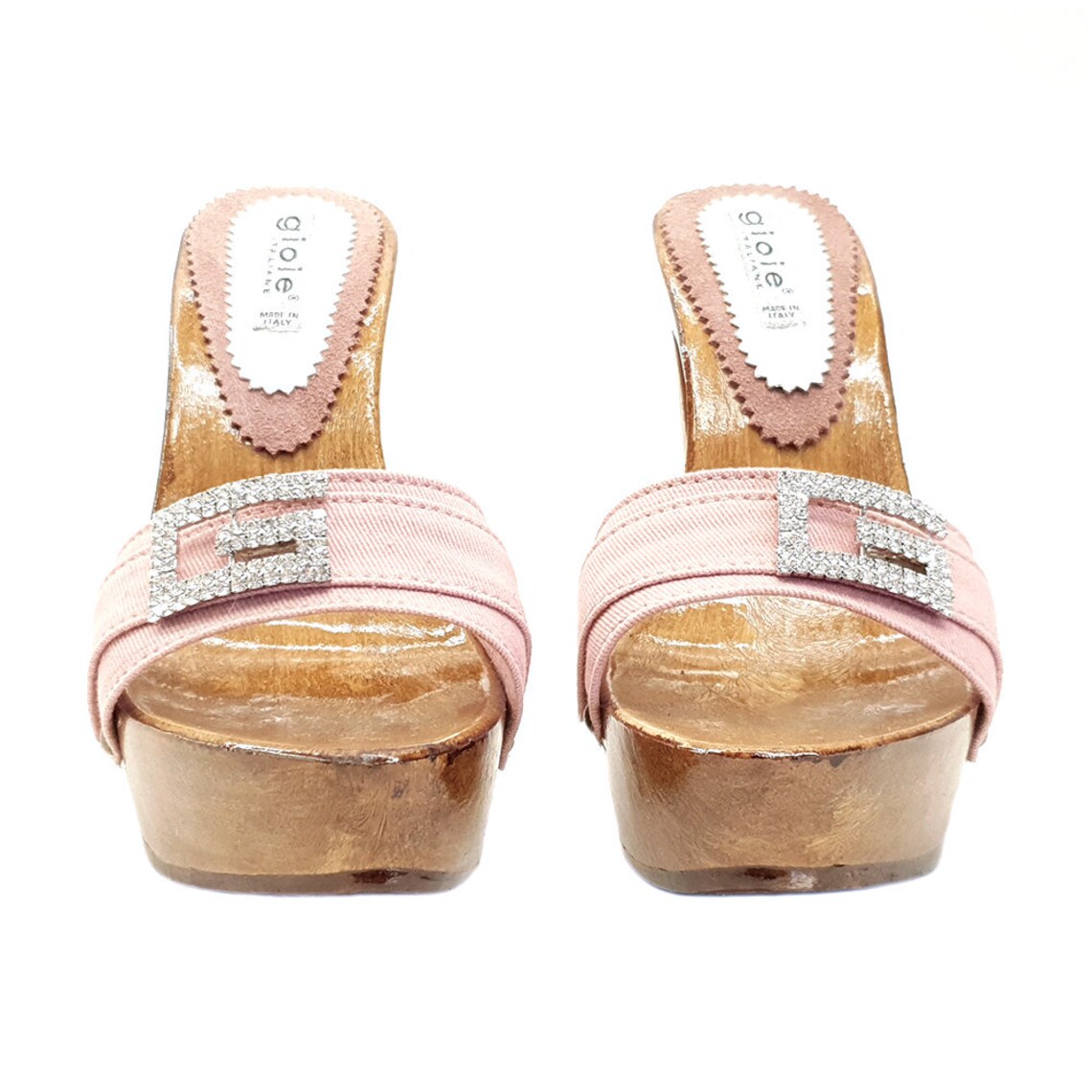 Pink Clogs With Comfy Heel and Jewel Accessory G8105 ROSA - Etsy