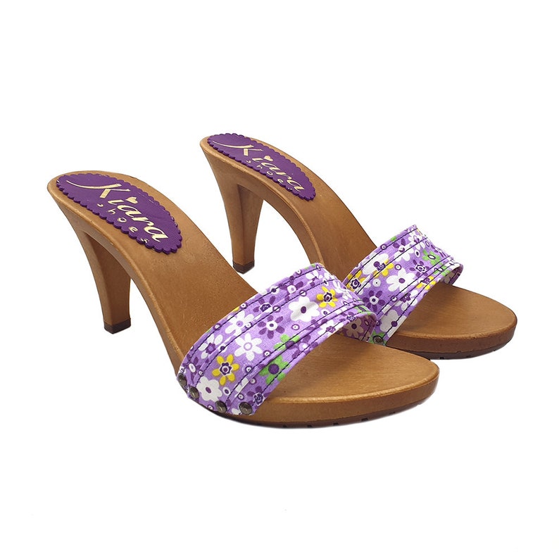 Clogs for women Kiara Shoes With band in printed fabric | Etsy