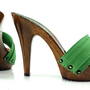 Italian Green Clogs Made by Kiarashoes K21101 VERDE - Etsy