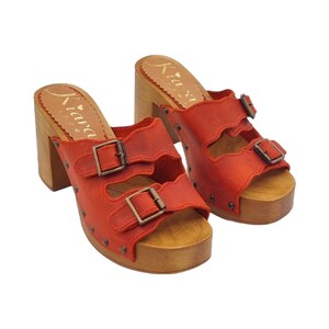 Women's Clogs Made of Leather - Heel 9 - Made in Italy - MY327 COCCIO ...