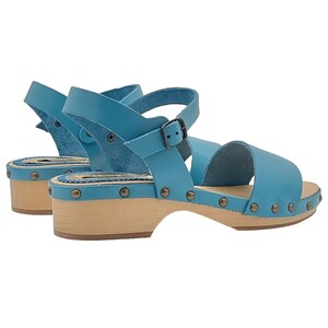 Turquoise Women's Sandals With Leather Band and Strap - Made in Italy ...