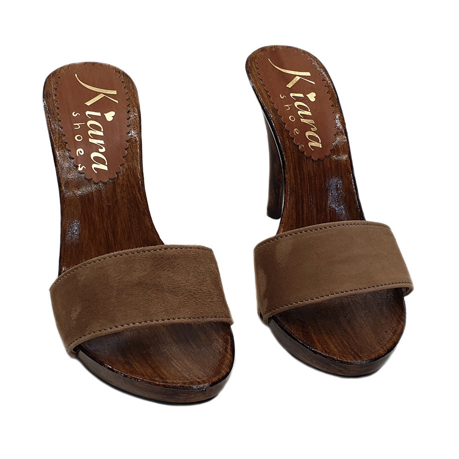 Handmade Clogs in Brown Suede KM7203 CAM MORO | Etsy