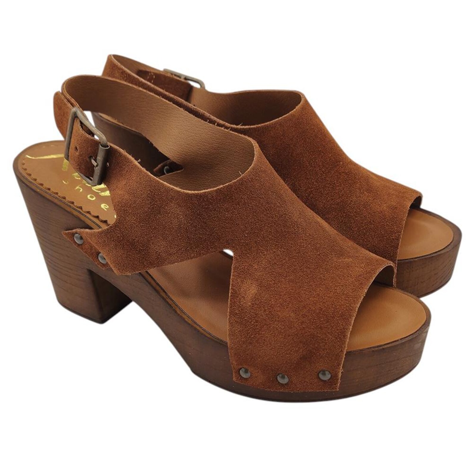 Suede Clogs With Carved Upper and 9cm Heel - MY158 CAM RH - Etsy