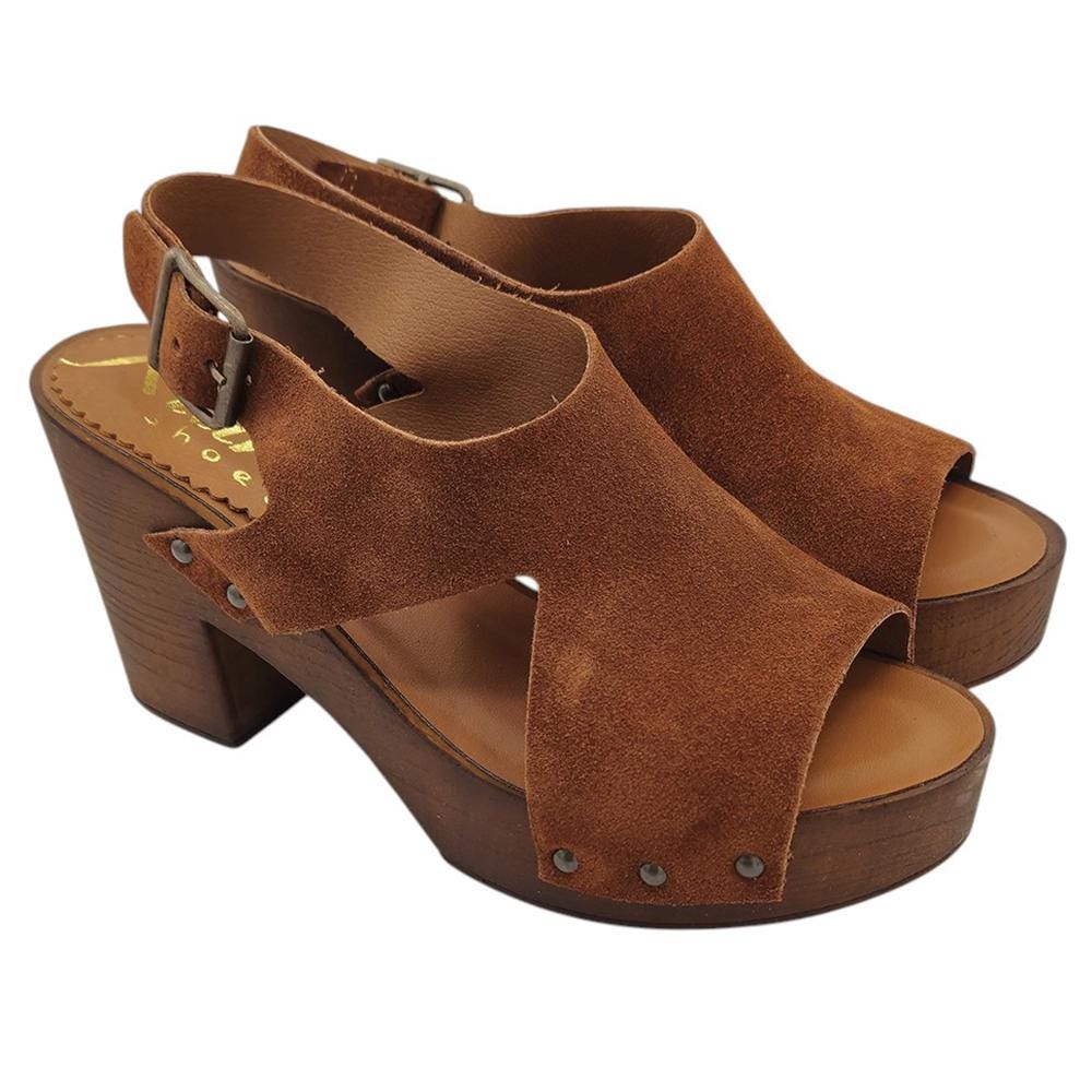 Suede Clogs With Carved Upper and 9cm Heel - MY158 CAM RH - Etsy
