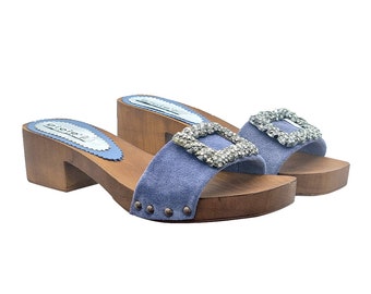 Blue Suede Clogs - Etsy