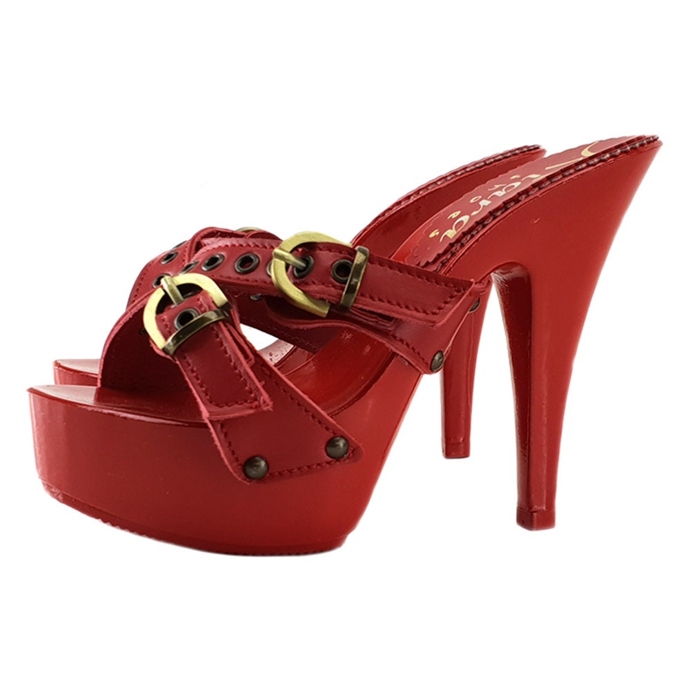 Total Red Shoes in Leather K9630 ROSSO - Etsy