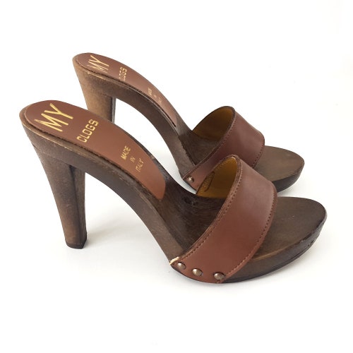 Handmade Brown Leather Sandals MY50 CUOIO - Etsy