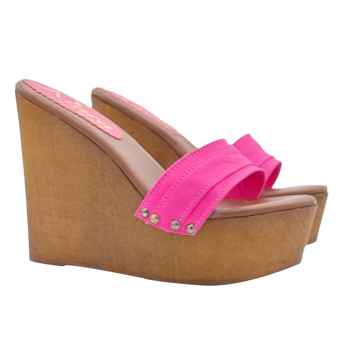 Fuchsia Wedge Sandals Women With Heel 13 - Made in Italy - KZ3101 FUXIA ...