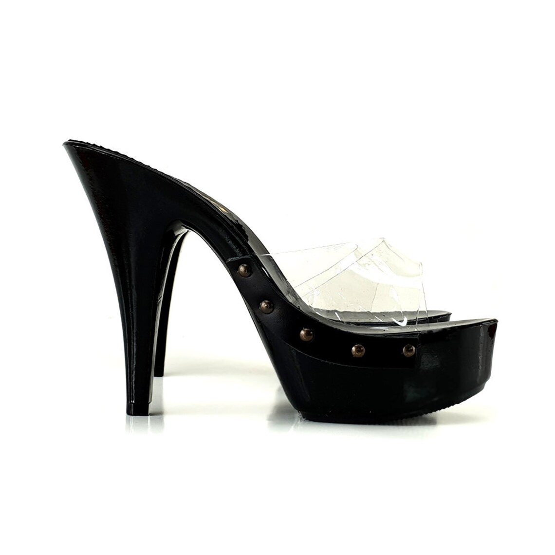 Black Clogs With Transparent Upper Heel 13 K953277 NERO - Etsy