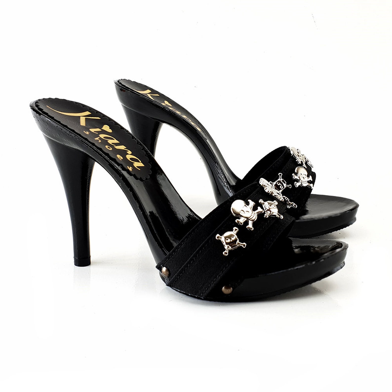 Black Clogs With Skulls Heel 12 Limited Edition -KMH75 NERO - Etsy