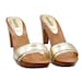 Women's Clogs With Double Band in Gold-colored Leather and 9.5 Heel ...