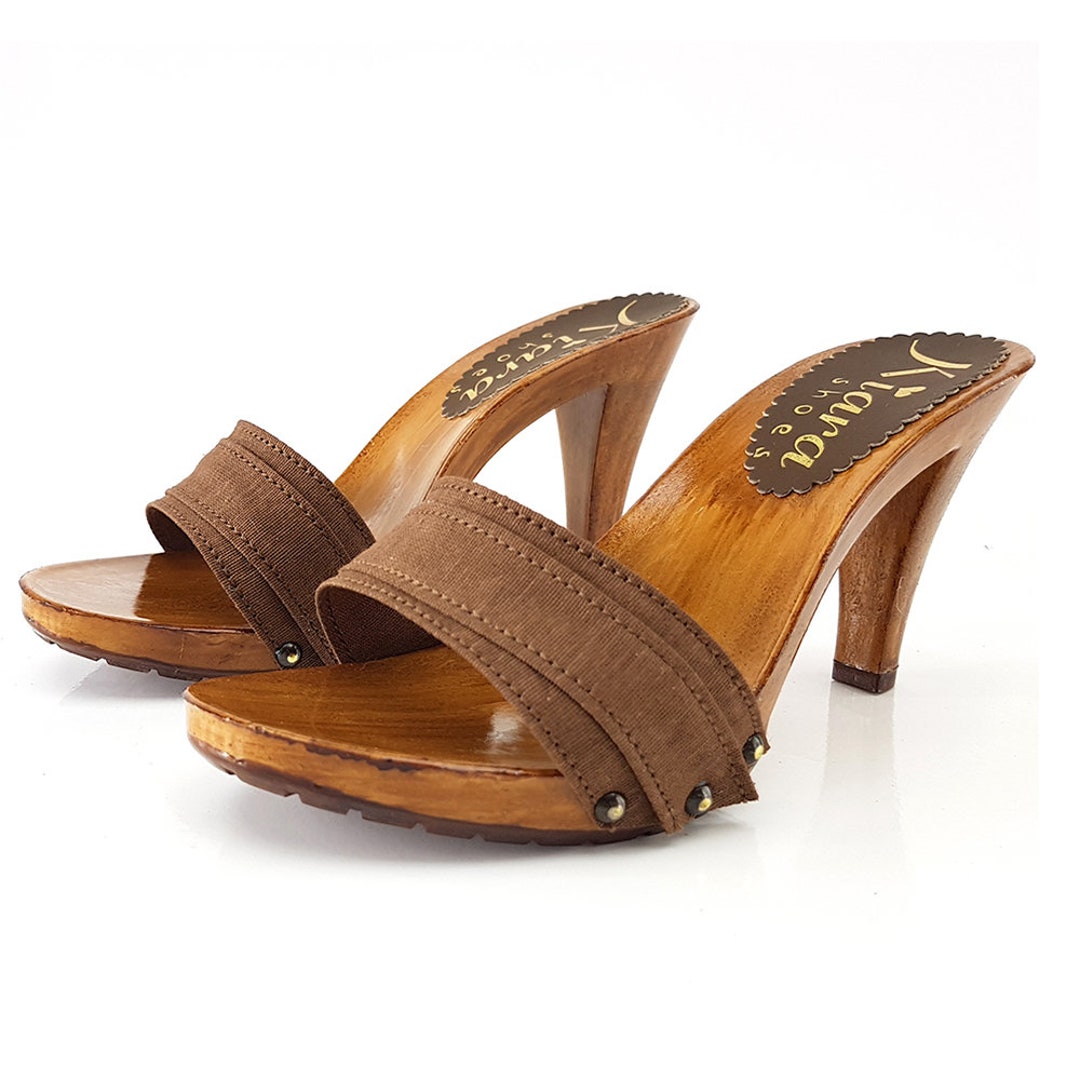 Brown Clogs Heel 9 -K6101 MARRONE - Etsy