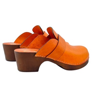 Orange Low Dutch Clogs With 4.5 Heel Made in Italy MY207 - Etsy