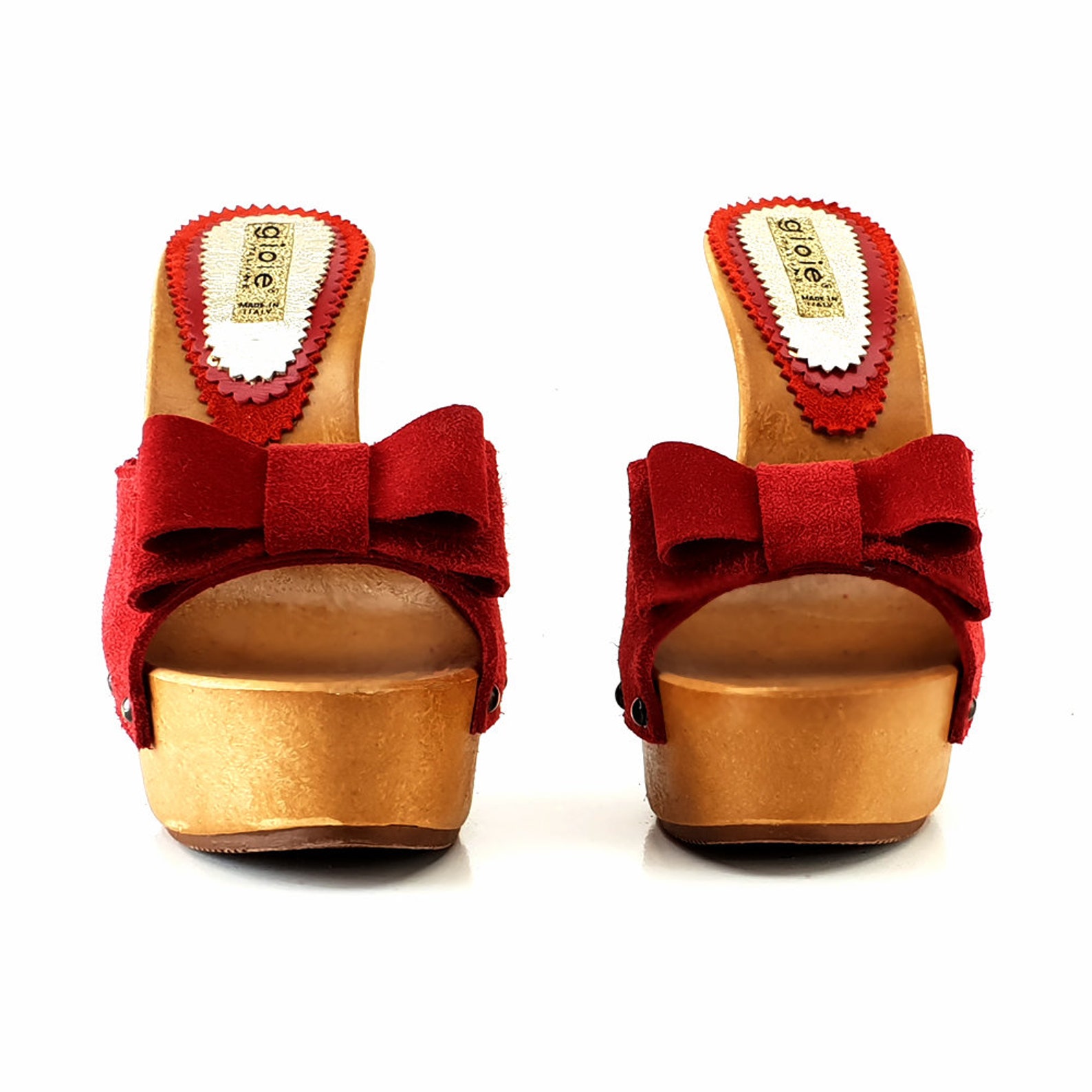 Woman's Red Suede Clogs G9332 ROSSO CAM - Etsy