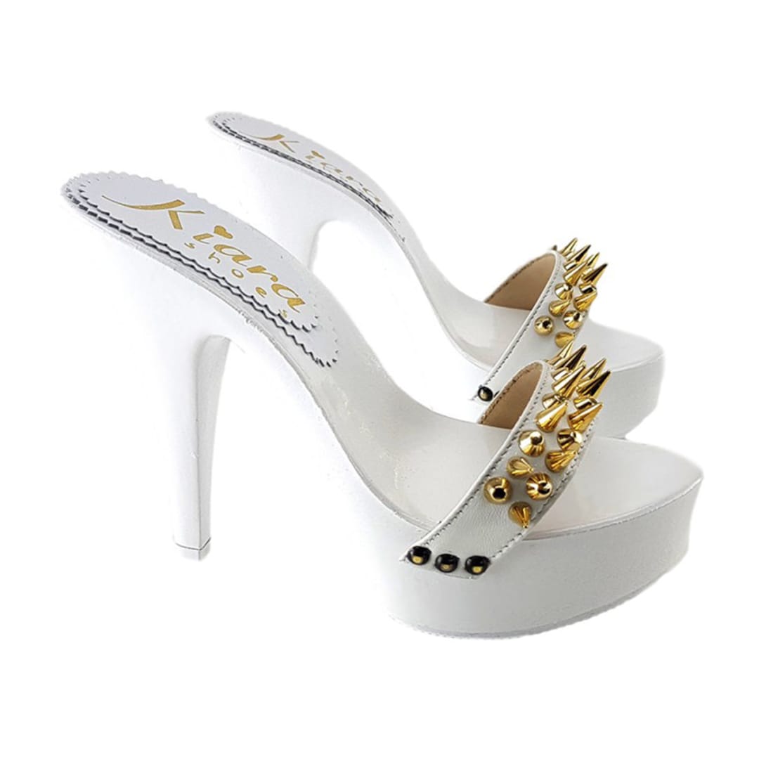 Total White Clogs With Studs -K9411 BIANCO - Etsy