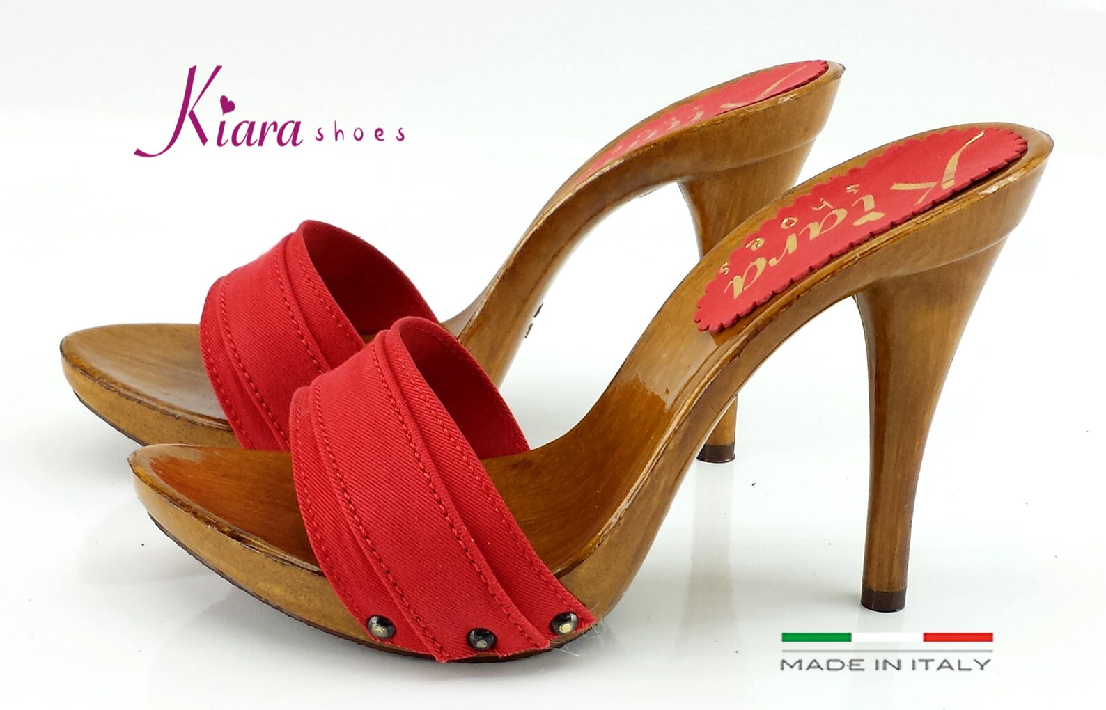 Elegant Red Clogs for Girls by Kiara Shoes KM7101 ROSSO | Etsy