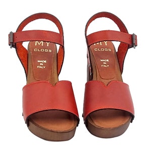 Red Women's Sandals With Strap and 8.5 Heel - Made in Italy - MY215 ...