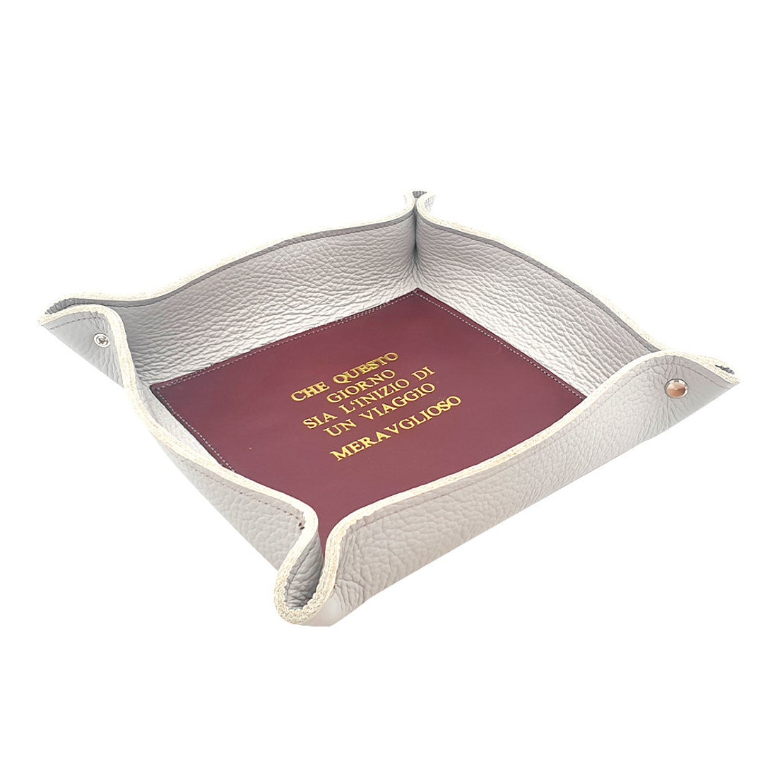 Gray Pocket Emptier With Customizable Real Leather Lining - Made in ...