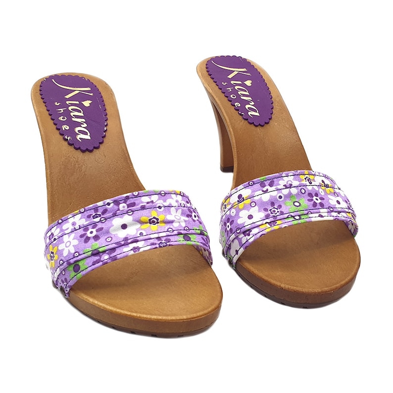 Clogs for women Kiara Shoes With band in printed fabric | Etsy