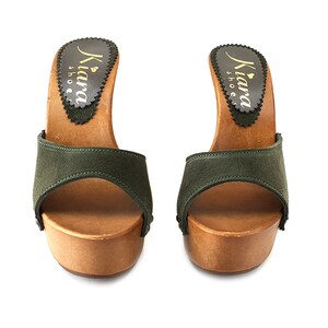 Green Suede Clogs -K93001 CAM VERDE - Etsy