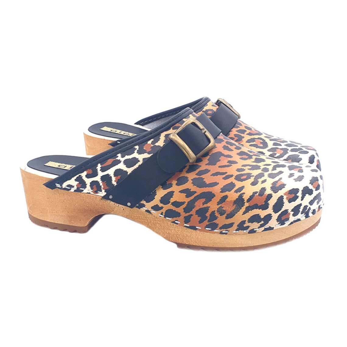 Dutch Women's Clogs | Upper Decorated in Leather - MY6432 LEOP - Etsy