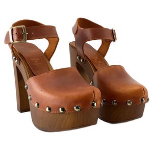 Closed Toe Mules With High Heel and Ankle Strap - Handmade in Italy ...