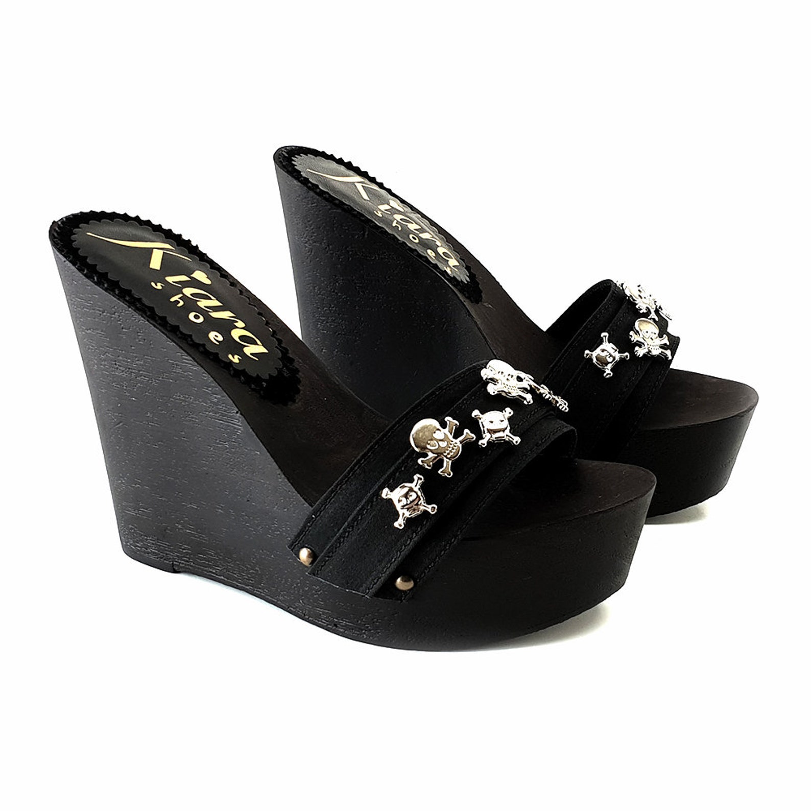 Black Platform Clogs Limited Edition Heel 13 KZH35 NERO - Etsy