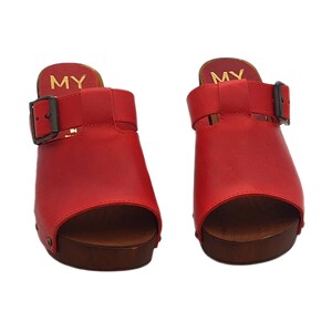 Women's Swedish Clogs With Heel 8 in Leather Made in Italy - MY160 ...