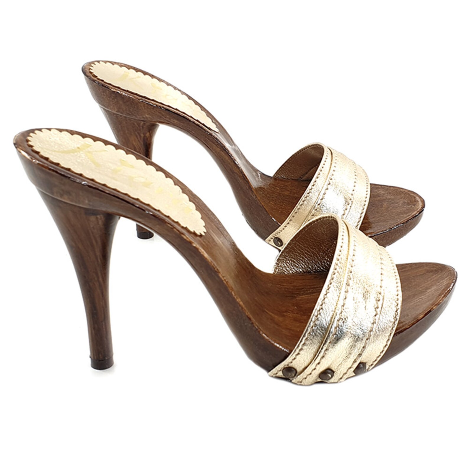 Gold Clogs Heel 12 KM7201 ORO - Etsy