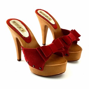 Woman's Red Suede Clogs -G9332 ROSSO CAM - Etsy