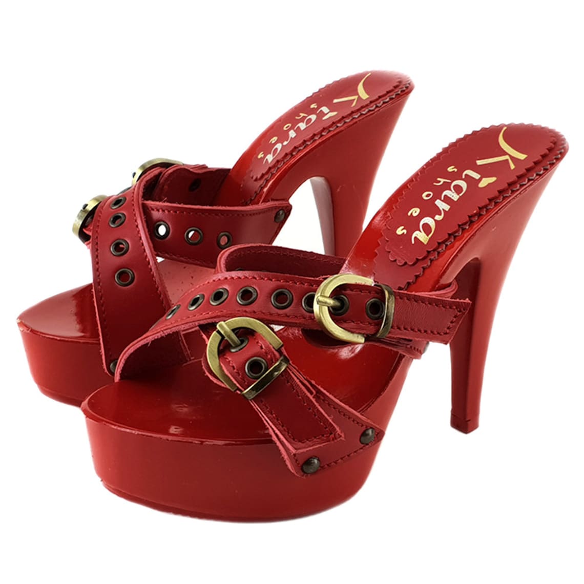 Total Red Shoes in Leather K9630 ROSSO | Etsy