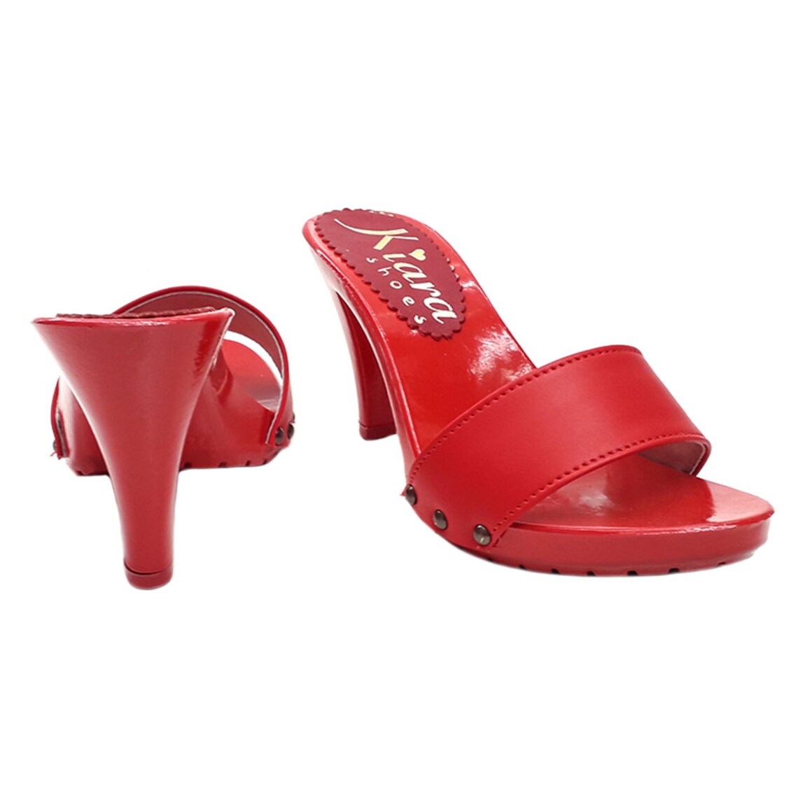 Total Red Clogs With Heel 9 K6603 ROSSO | Etsy