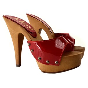 Red Patent Leather Clogs -K93001 VERN ROSSO - Etsy