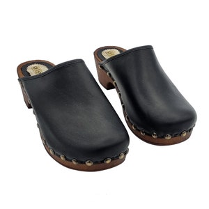 Black Dutch Clogs With 5 Cm Heel - Made in Italy - G3139 NERO - Etsy