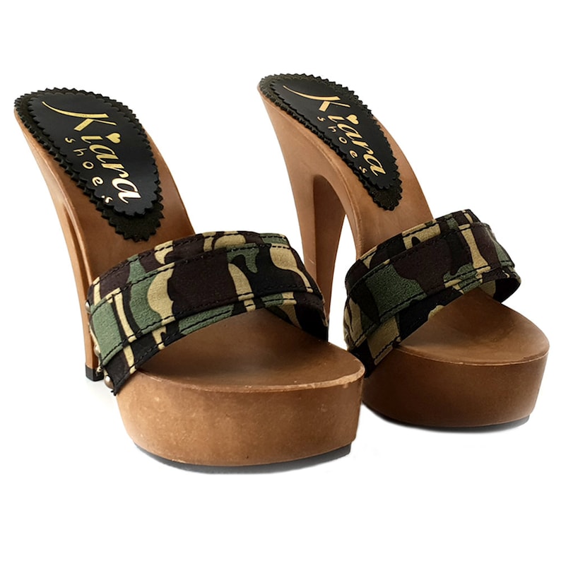 Women's Camouflage Clogs Made in Italy K9301 CAMOUFLAGE | Etsy