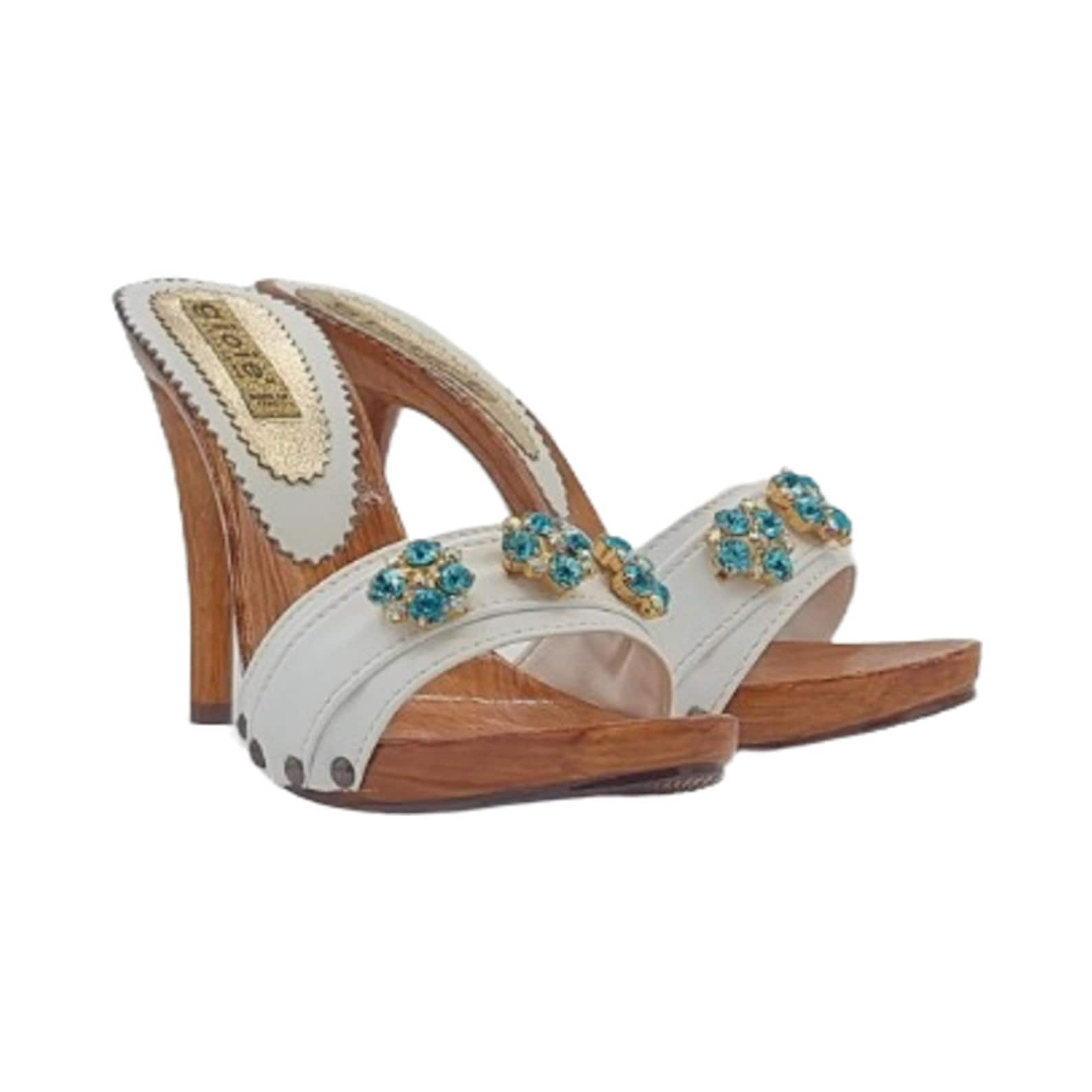Elegant Clogs With Accessory - Heel 12 - M7167 BIANCO - Etsy