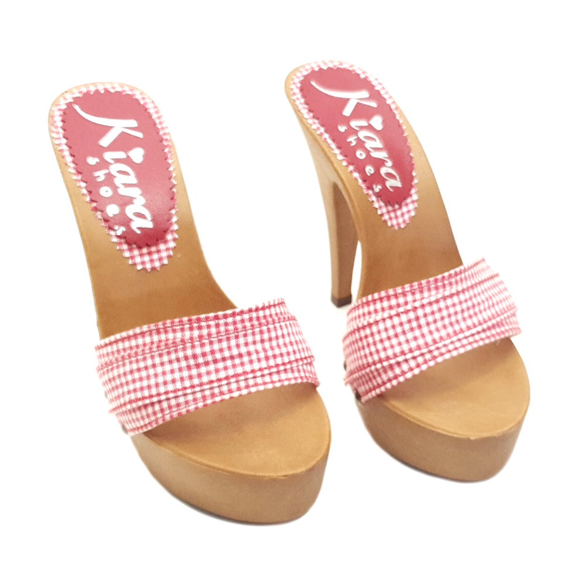 Women's Red Clogs Pin up Style Made in Italy -K9301 ROSSO PIN UP - Etsy