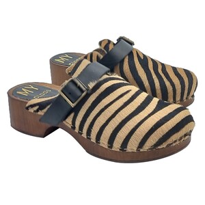 Dutch Clogs With "zebra Effect" Print Upper 4.5 Heel - Made in Italy ...