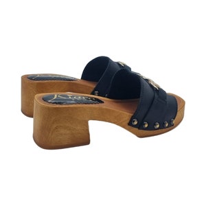 Handmade Clogs With Leather Upper and Accessory | 6 Cm Heel - MY305 ...
