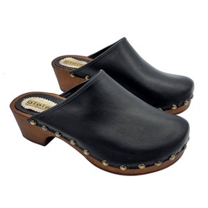 Black Dutch Clogs With 5 Cm Heel - Made in Italy - G3139 NERO - Etsy